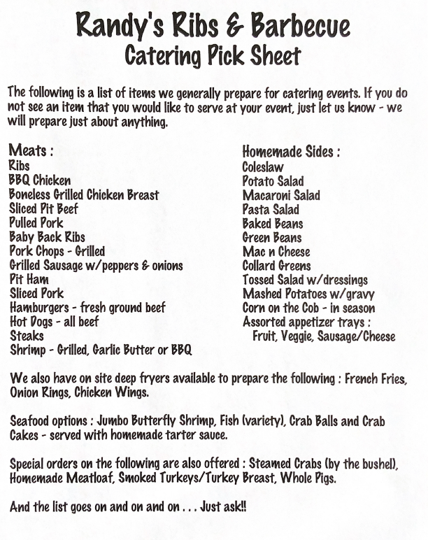 Randy's Ribs Catering – Randy's Ribs & BBQ